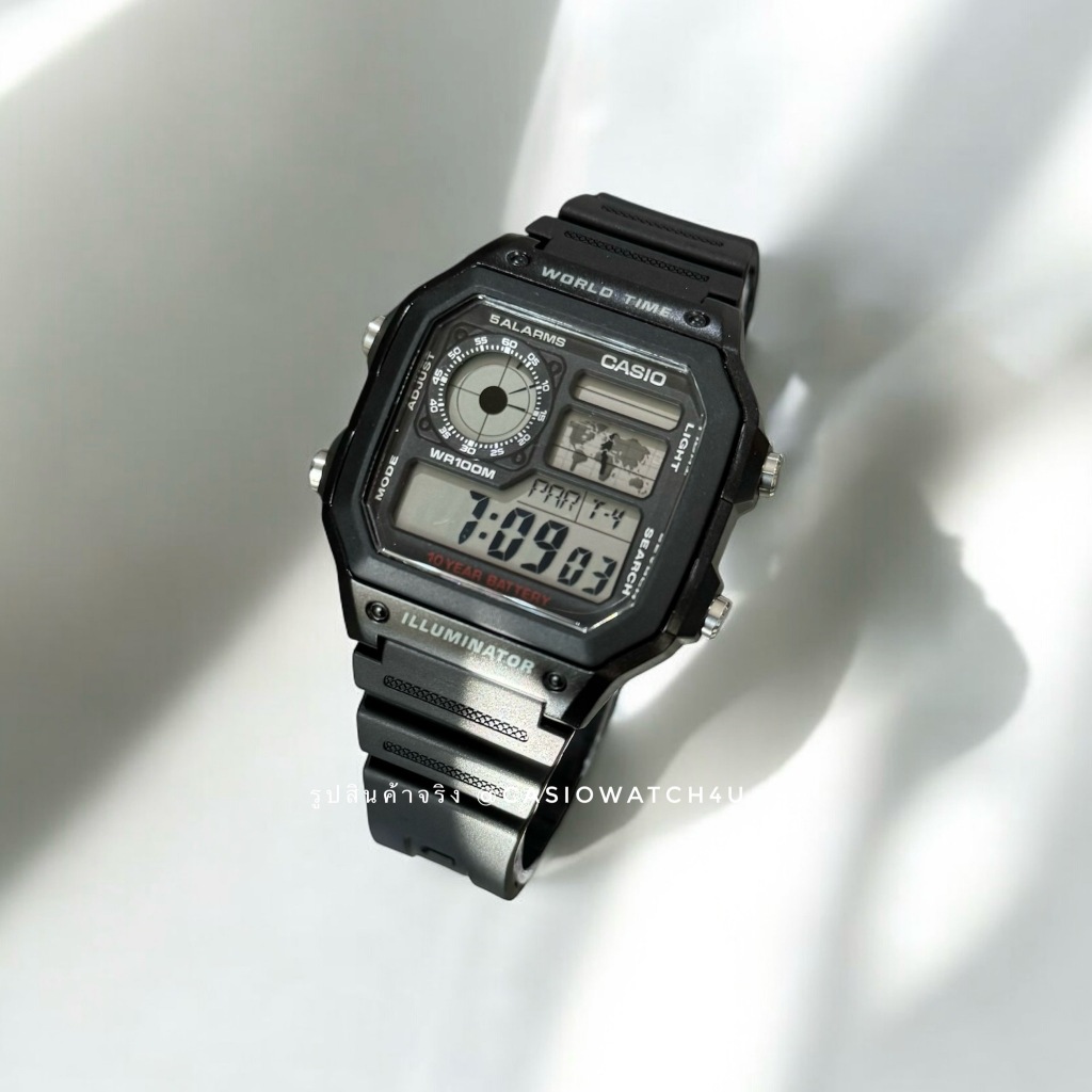 นาฬิกาข้อมือ CASIO รุ่น AE-1200WH-1A แบต10ปี worldtime รับประกันศูนย์เซ็นทรัล cmg | Shopee Thailand