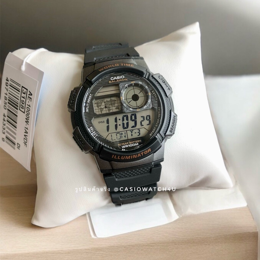 นาฬิกาข้อมือ CASIO รุ่น AE-1000W-1A แบต10ปี worldtime รับประกันศูนย์เซ็นทรัล cmg | Shopee Thailand