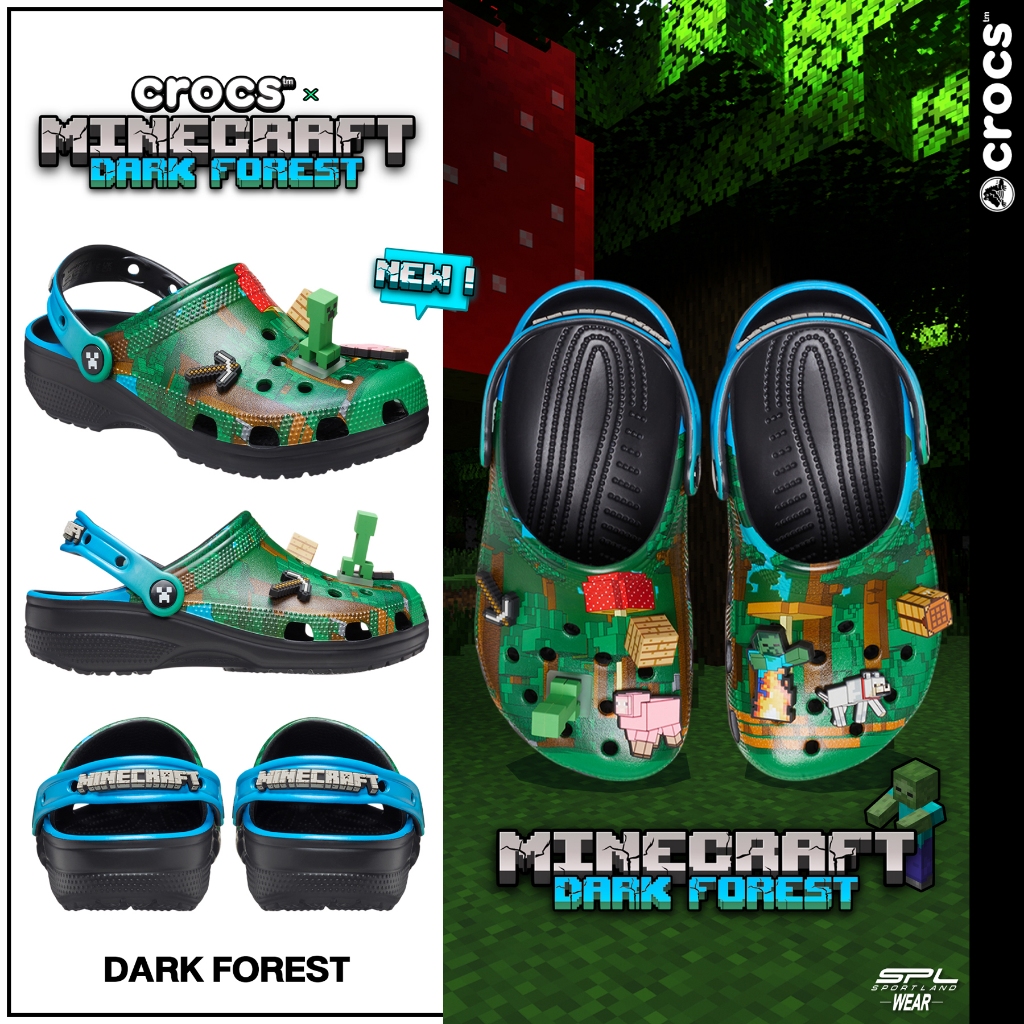 Crocs ครอคส์ รองเท้าแตะ รองเท้าแบบสวม ND UX Minecraft x Classic Clog ...