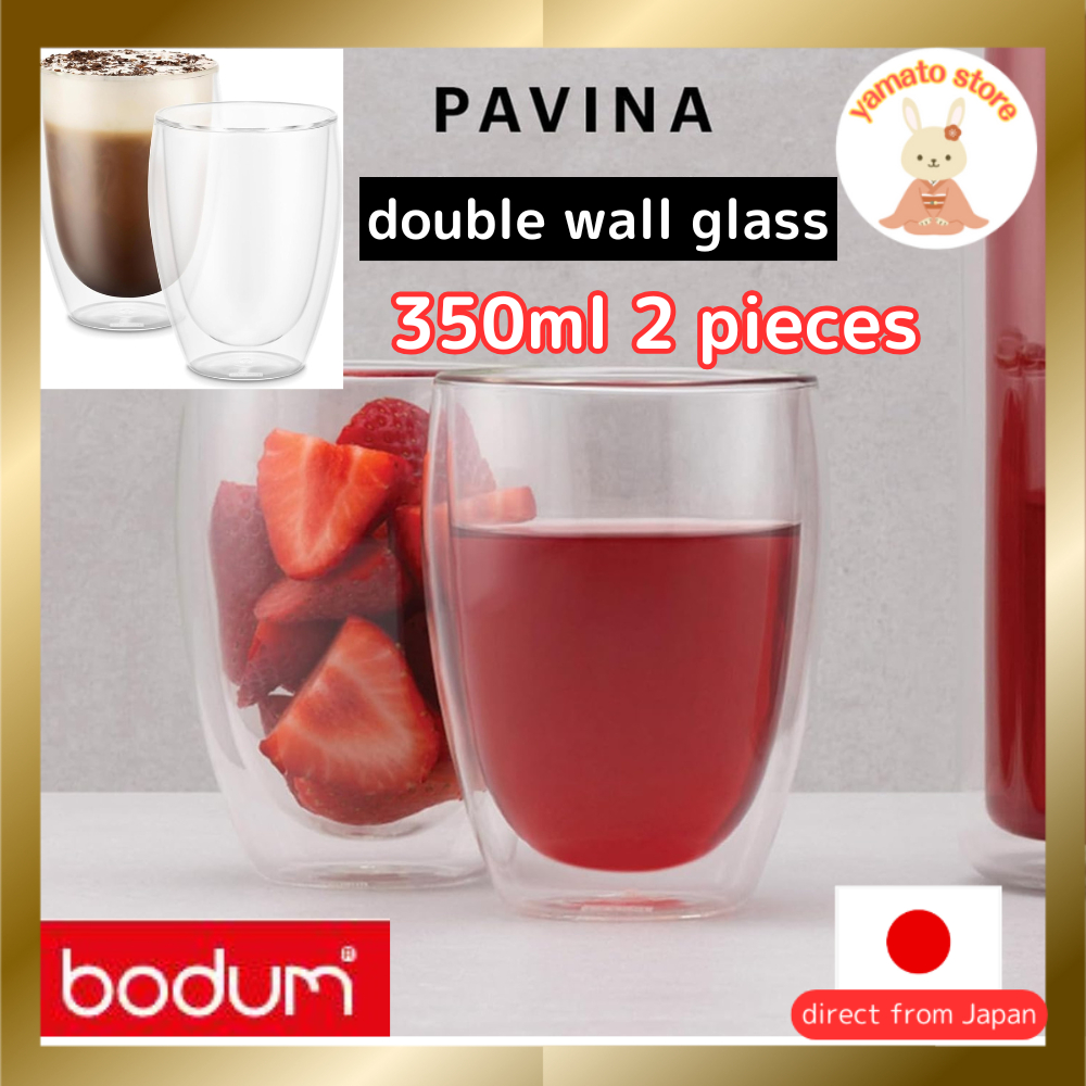 BODUM Glass Cup Tumbler PAVINA Pavina Double Wall Glass 350ml 4559-10 Heat and cold resistant ...