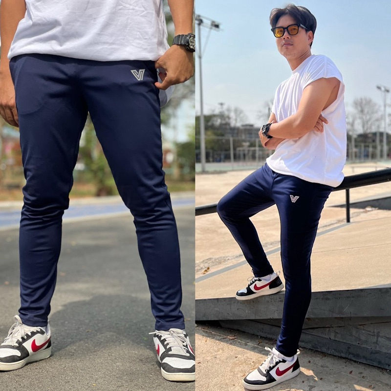 กางเกงขายาว jogger Slim2 สีกรม สีดำดีไซน์ทรงสวยเข้ารูปใส่เท่ * | Shopee ...