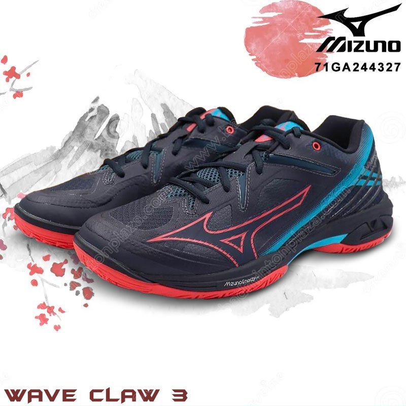 รองเท้าแบดมินตัน มิซูโน่ WAVE CLAW 3 หน้ากว้าง สีดำ (71GA244327 ...
