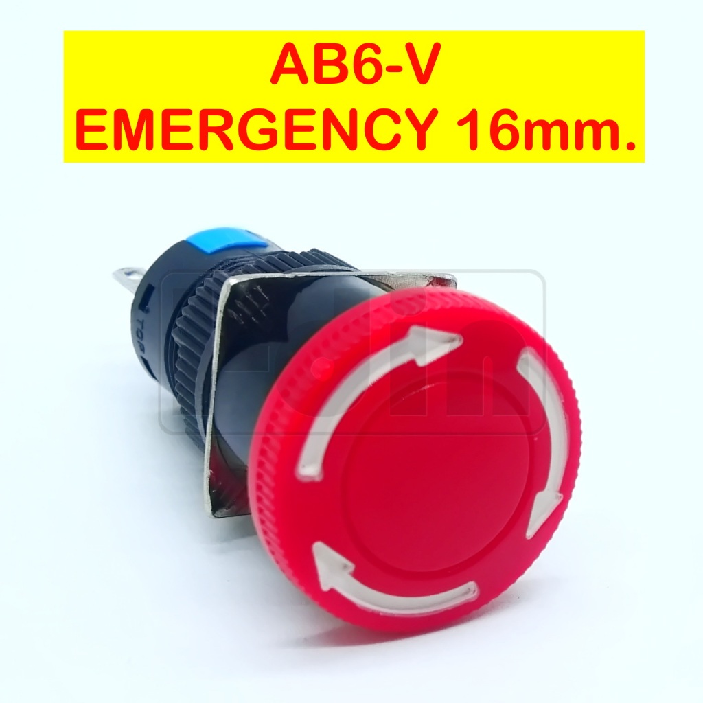 AB6-V EMERGENCY Push button 16mm. | Shopee Thailand