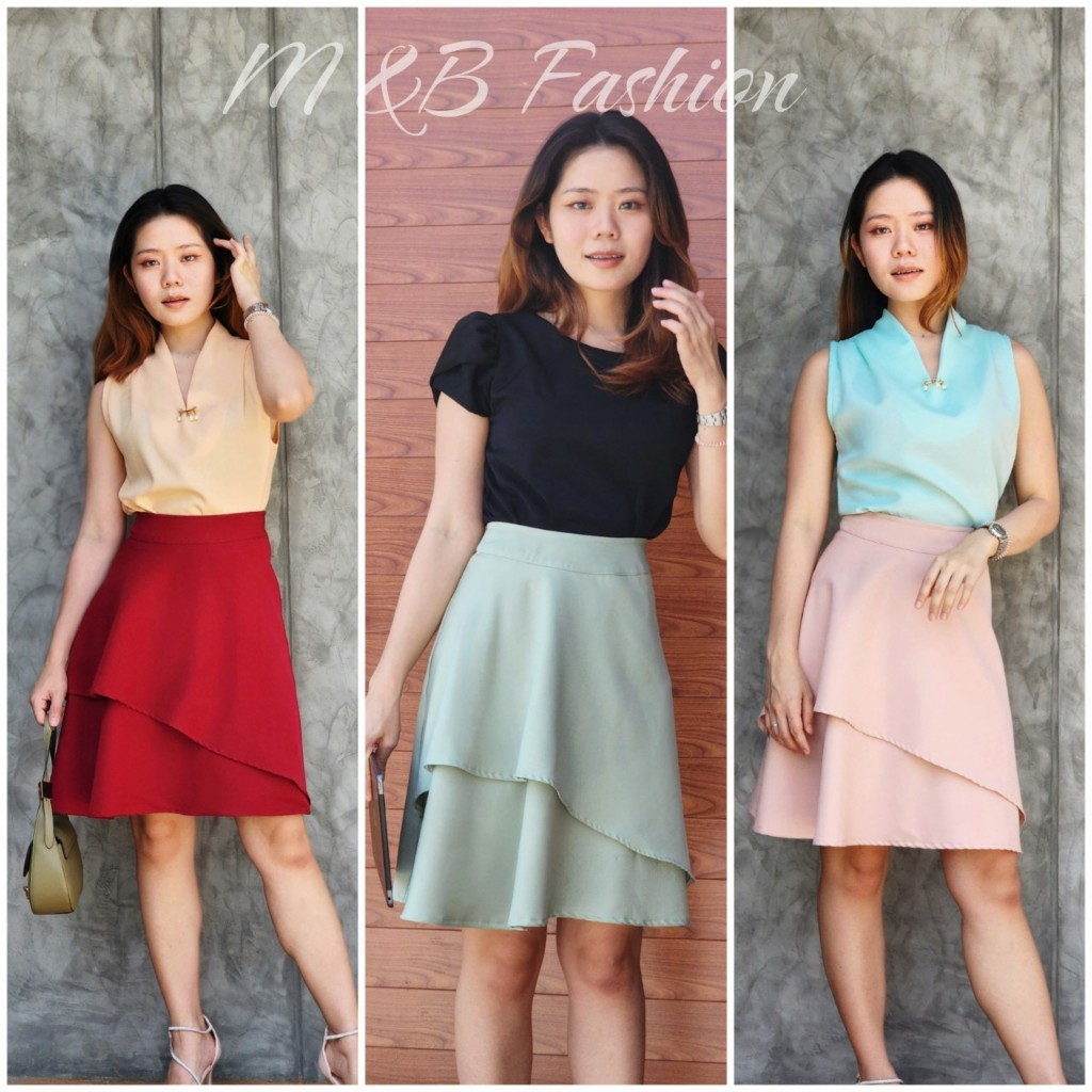 L05กระโปรงสวิง2ชั้น ผ้าบาร์บี้*รุ่นไม่มีซับใน*มีไซส์SS-4XLกระโปรงทรงบาน | Shopee Thailand