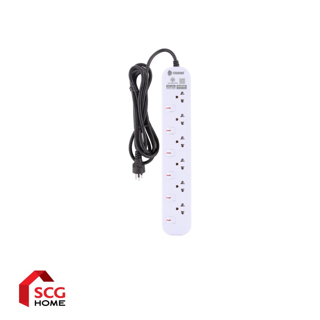 TOSHINO รางปลั๊ก รุ่น JT6-3M รางปลั๊ก 6 ช่อง 6 สวิตช์ สายยาว 3 ม. (16A/3600W)(สีขาว) | Shopee ...