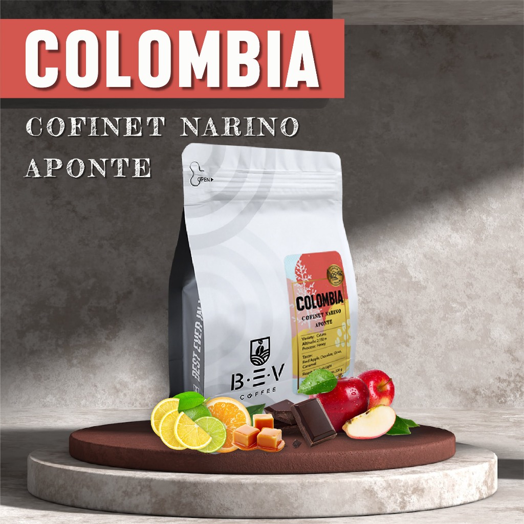 BEV COFFEE: เมล็ดกาแฟ Colombia Cofinet Narino Aponte คั่วกลางอ่อน ขนาด ...
