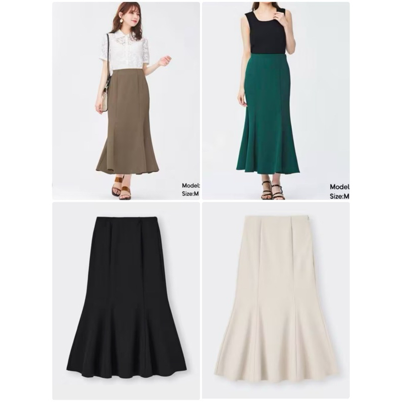 SK63 กระโปรงยาวทรงหางปลา GU ไซส์ XS-M กระโปรงสวยมาก | Shopee Thailand