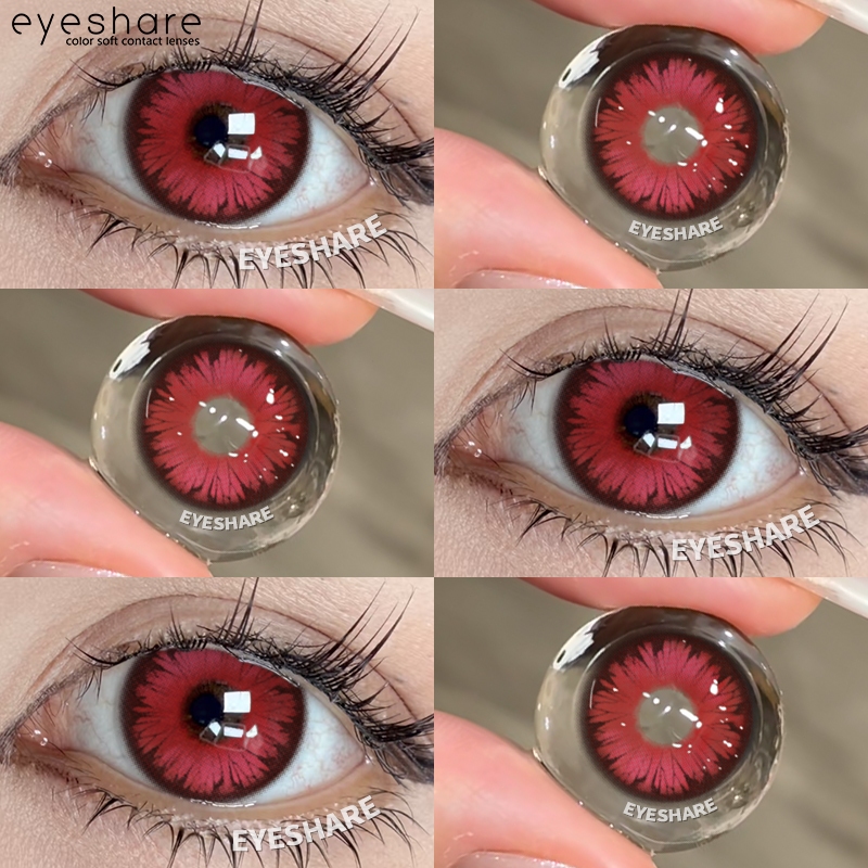 {COD}-คอนแทคเลนส์ Eyeshare Montreux Red เลนส์ตาโตสีสันสดใสมีสไตล์ ขนาด ...