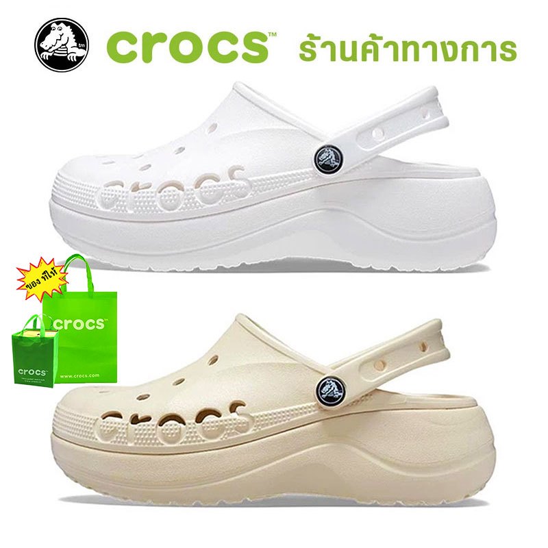 CROCS Baya Platform Clog รองเท้าลำลองผู้หญิง รองเท้าแตะ รองเท้าไปทะเล Size：W5-W9 | Shopee Thailand