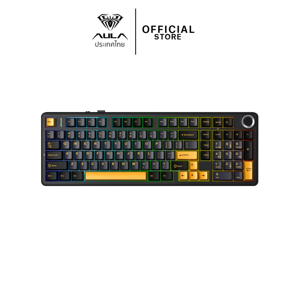 คีย์บอร์ดไร้สาย - AULA F99Pro - Gasket Mechanical Keyboard คีย์ไทย แบต 8,000mAh รับประกัน 2 ปี ...