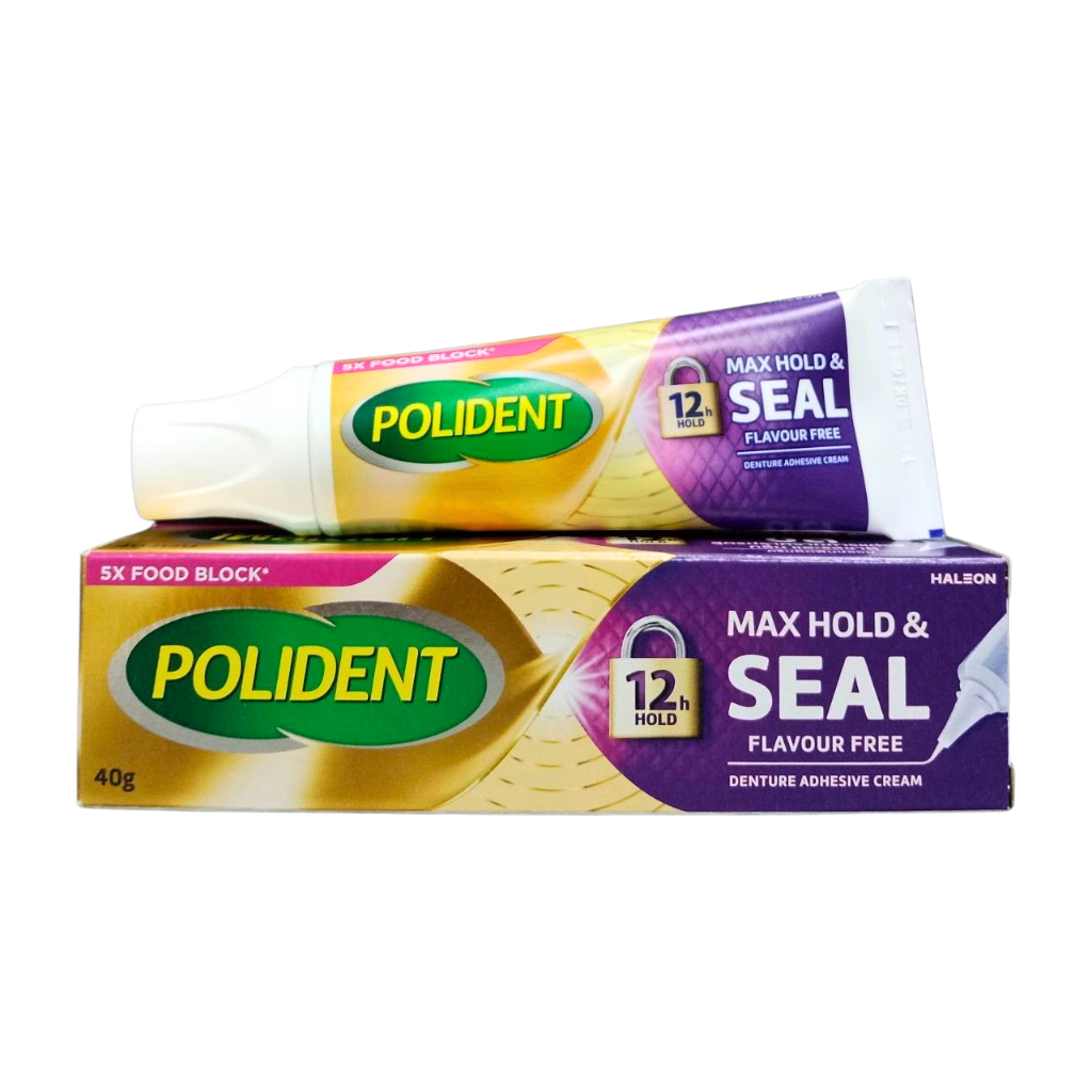 POLIDENT CREAM MAX HOLD&SEAL FLAVOR FREE 40G ครีมติดฟันปลอม | Shopee ...