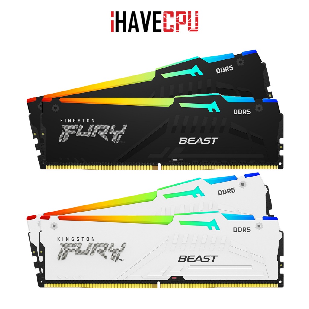 iHAVECPU RAM (แรม) KINGSTON FURY BEAST RGB 64GB (32x2) DDR5 5600MHz | Shopee Thailand