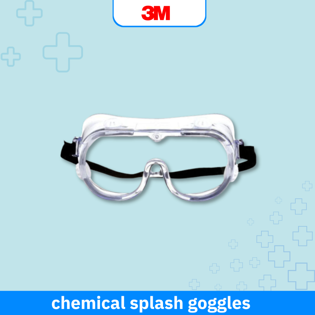 3M GOGGLE CHEMICAL SPLASH แว่นตากันกระแทก สีใส 3M chemical splash ...