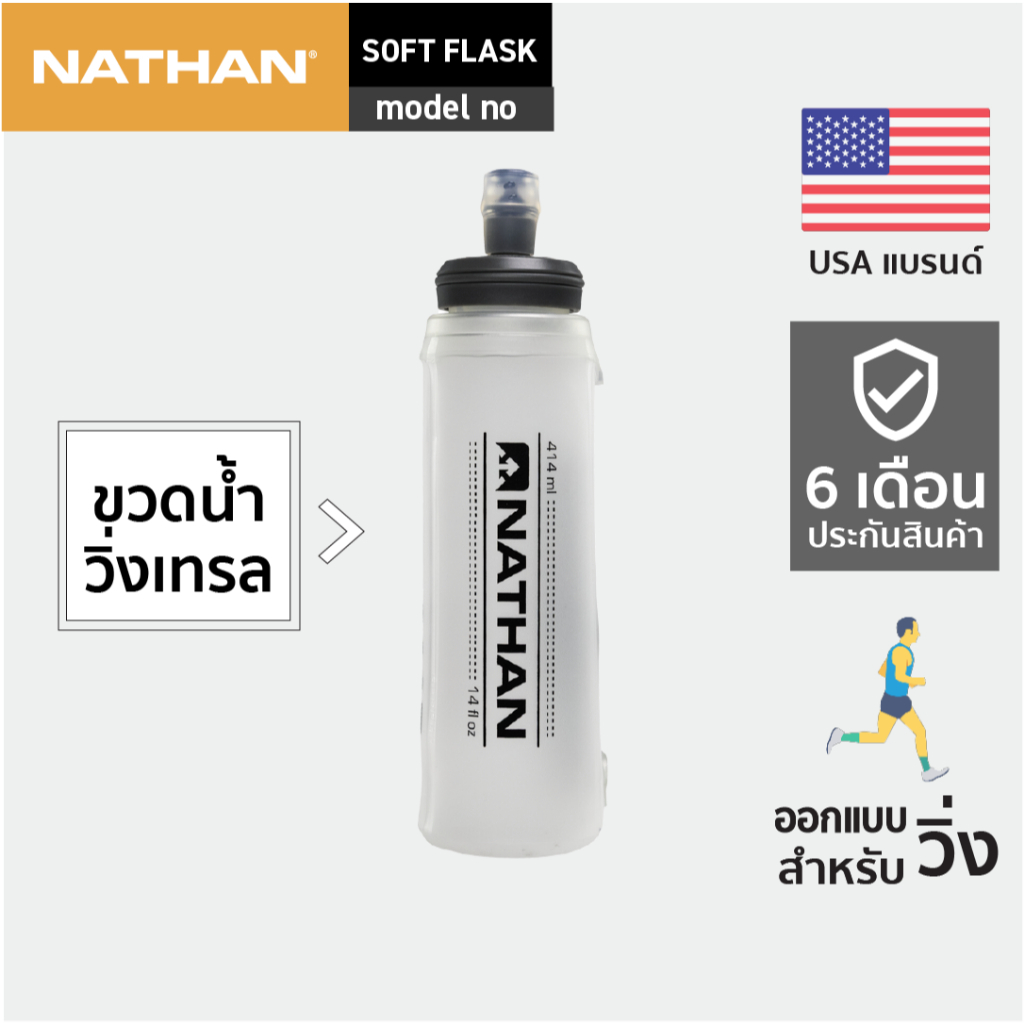 NATHAN Soft Flask with Bite Top ขวดน้ำวิ่งเทรล อุปกรณ์วิ่ง Running ...