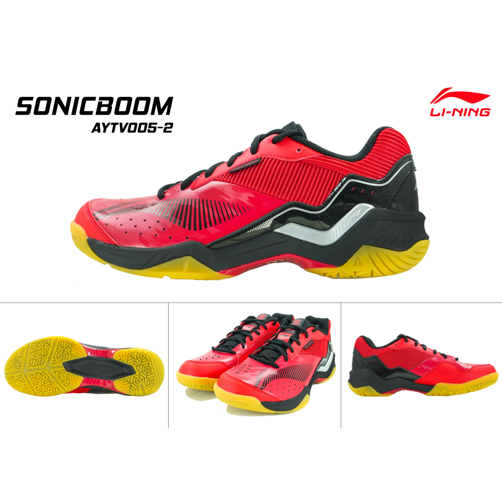 LI-NING SONIC BOOM (AYTV005-2S) สี (CHINESE RED/BLACK) BADMINTON SHOES ...