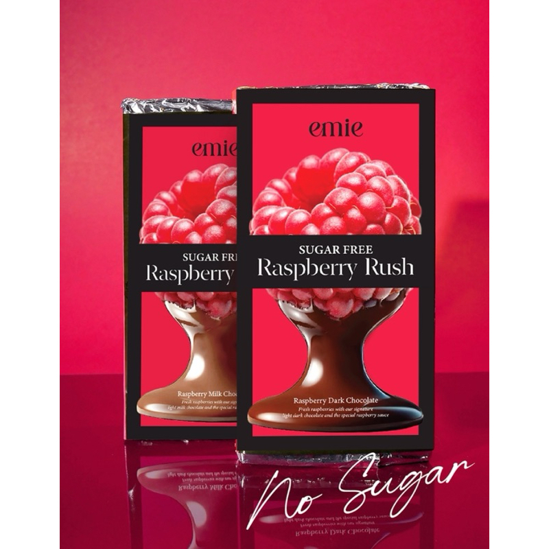 [ส่งด่วน] [1 bar] EMIE RASPBERRY RUSH MILK CHOCOLATE ราสเบอรรี่ช็อกโกแลตโฮมเมดไร้น้ำตาล | Shopee ...