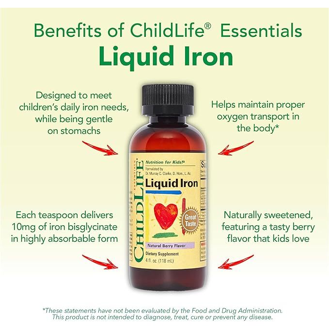 ChildLife Essentials, Liquid Iron, Natural Berry, 4 fl oz (118 ml ...