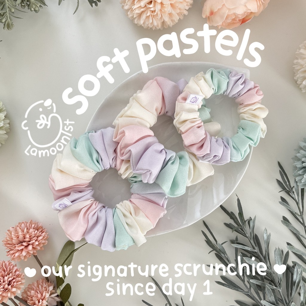 Lamoonist scrunchies • Soft pastels collection | Shopee Thailand