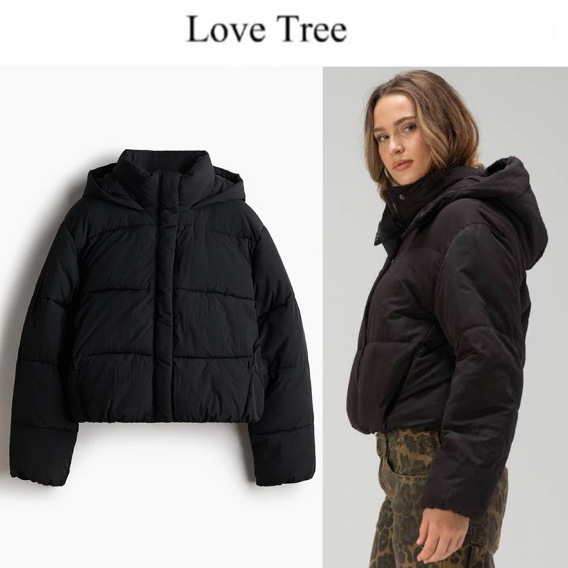 เสื้อกันหนาวบุนวม Love tree padded puffer hoodie ⚡️แบรนด์ LOVE TREE⚡️ ...