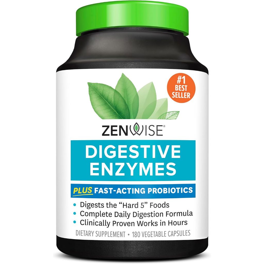 180 แคปซูล - Zenwise Health Digestive Enzymes and Bromelain for Gut ...