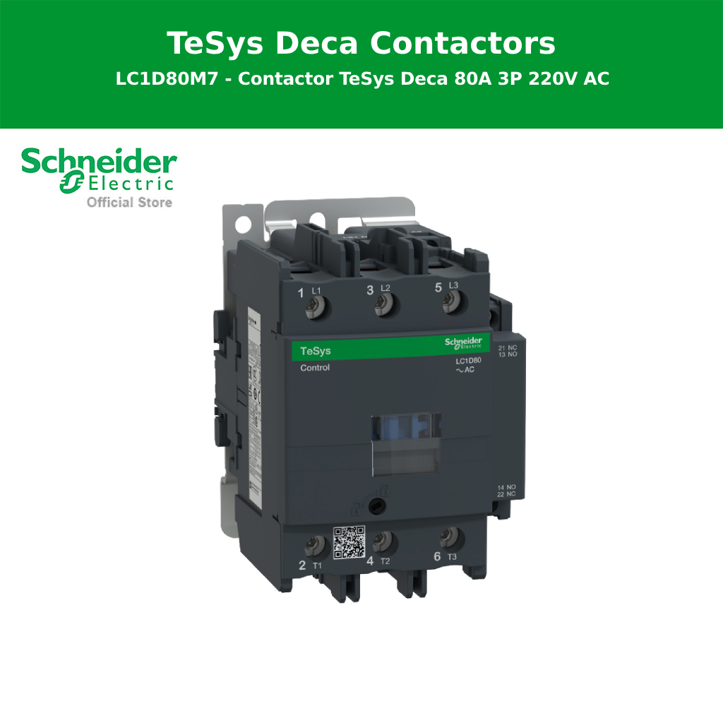 Schneider Electric Contactor, รุ่น Tesys Deca, 3P(3NO), AC-3/AC-3e,