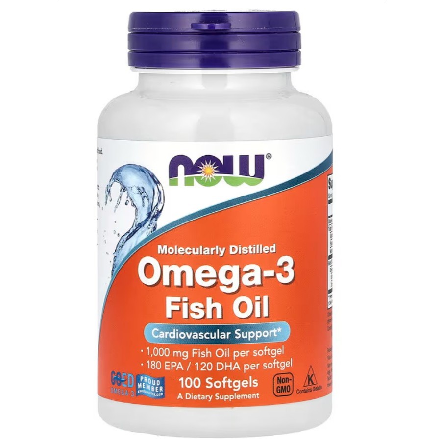 Omega 3 Fish Oil 1000 mg 180 EPA / 120 DHA 100 Softgels NOW Foods โอเมก้า | Shopee Thailand
