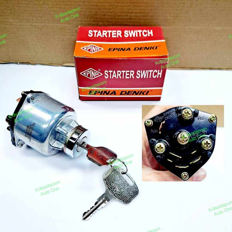 สวิตซ์กุญแจ/สวิตซ์กุญแจสตาร์ท UD 8ขา(4ขาเสียบ) ตัวใหญ่ ยี่ห้อ EPINA DENKI, สำหรับ 24V, สินค้า ...