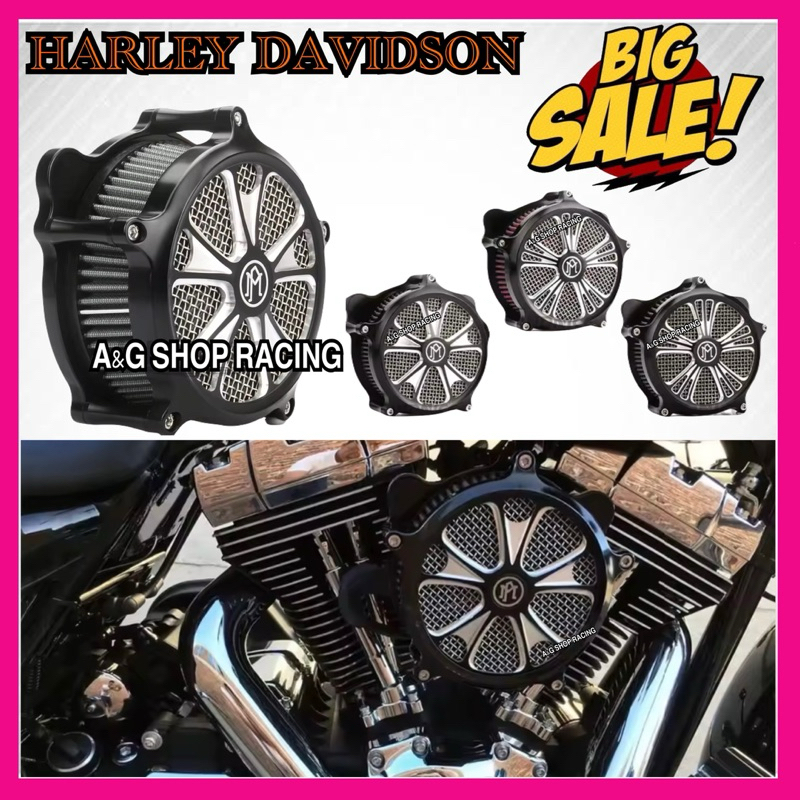 กรองอากาศPM Harley Davidson Sportster Dyna Softail Touring FLHT FLHX ...