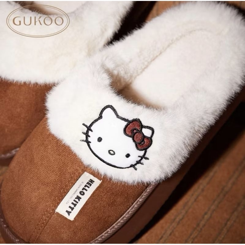รองเท้า GUKOO hello kitty สีน้ำตาลเข้ม | Shopee Thailand