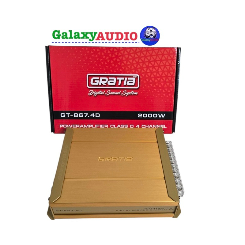 GRATIA รุ่น GT-867.4D เพาเวอร์แอมป์ สำหรับขับเสียงกลางแหลม คลาสดี Class D 4CH 2000watts.วัตต์ ...