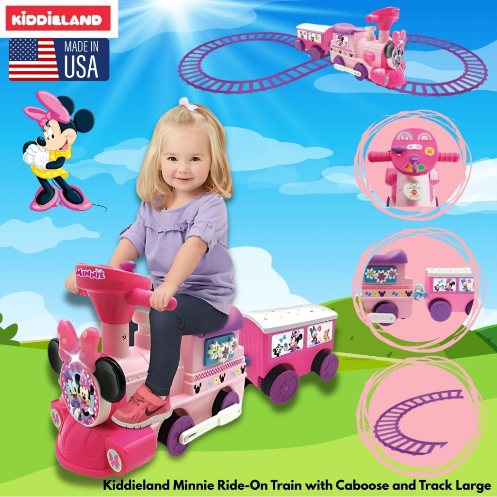 Kiddieland Disney Minnie Mouse Ride-On Motorized Train with Track รถไฟ ...