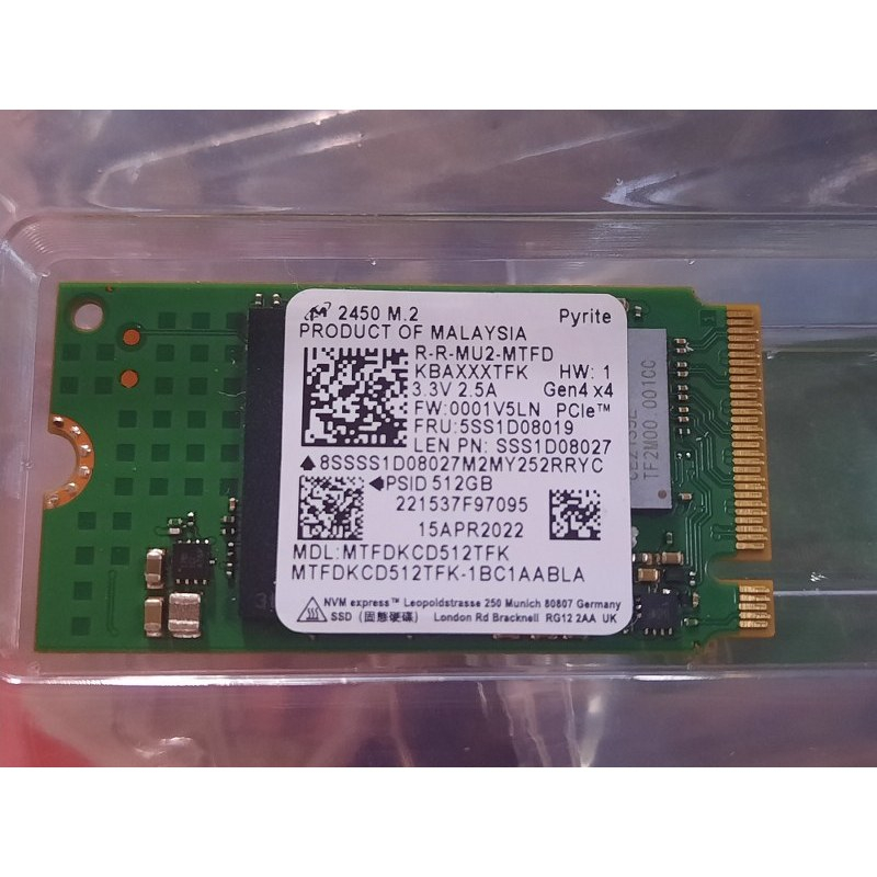 Micron 2450 512GB M.2 2242 SSD NVMe PCIe 4.0x4 Solid State Drive ...