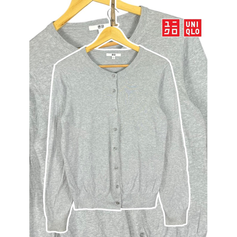 เสื้อกันหนาวแขนยาว UNIQLO แบรนด์ญี่ปุ่นมือสอง วินเทจ สเวตเตอร์ คาร์ดิแกน gu muji minimal ...