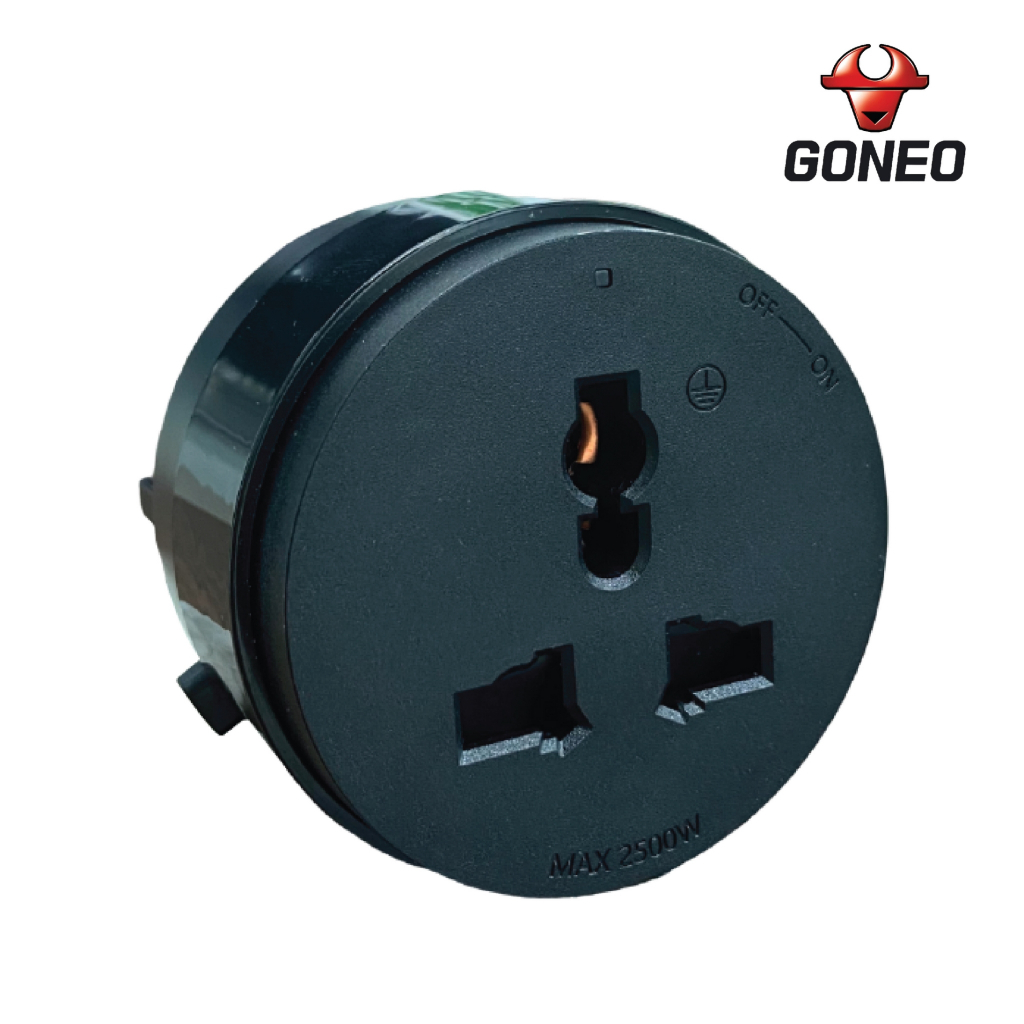 GONEO ADAPTER TYPE INTERNATIONAL UNIVERSAL BLACK / เต้ารับสากล 3 ขา ทรง ...