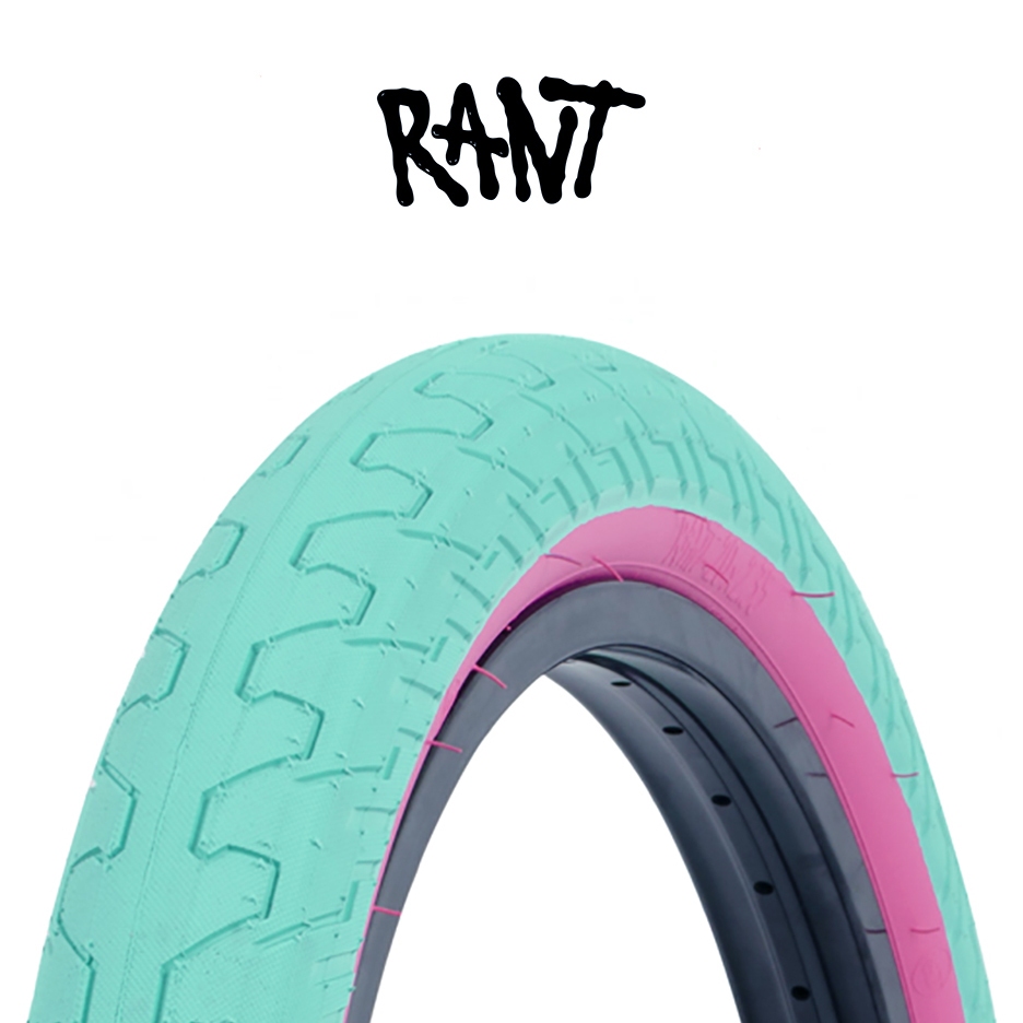 ยางนอกจักรยาน BMX RANT SQUAD ขนาด 20" x 2.35" สีทีล-ชมพู | Shopee Thailand