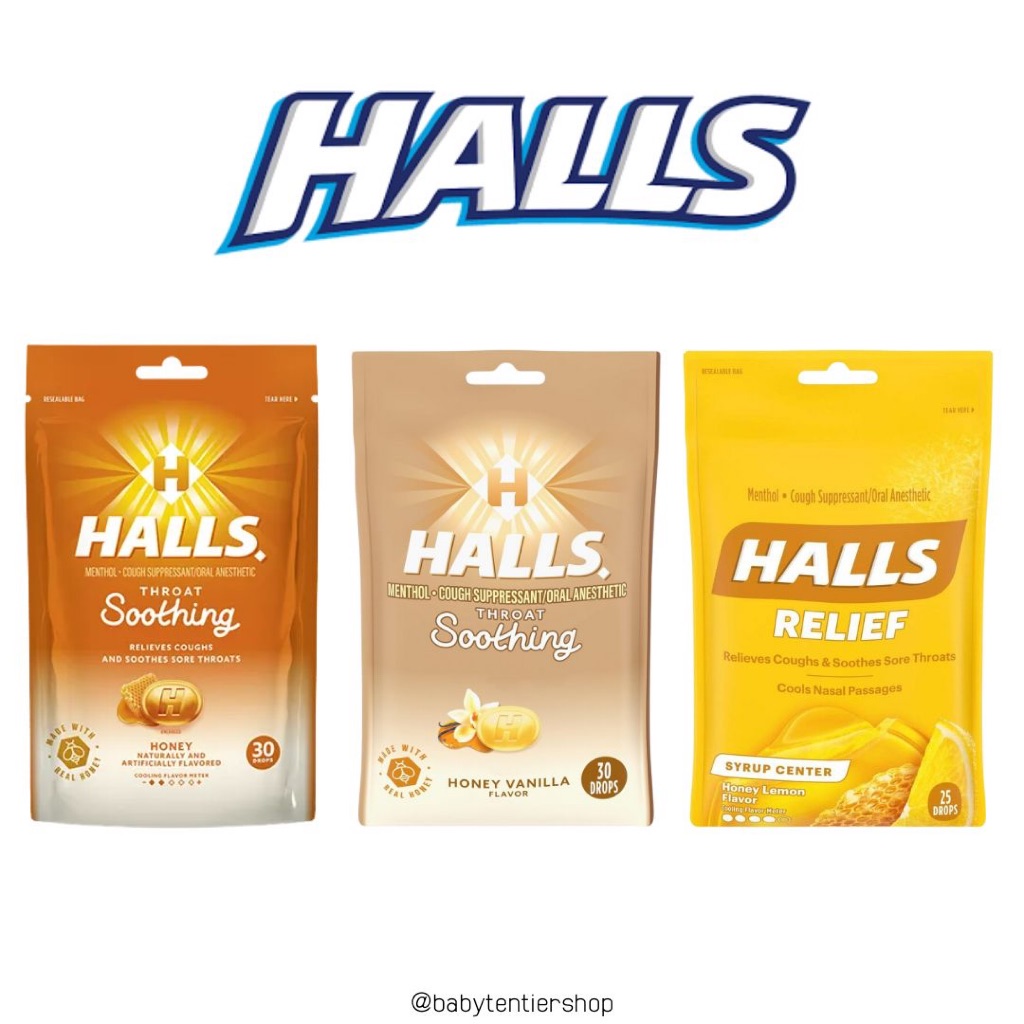 พร้อมส่ง🛵 ลูกอมช่วยให้ชุ่มคอ Halls Cough & Throat Drops – Assorted Flavors | Shopee Thailand