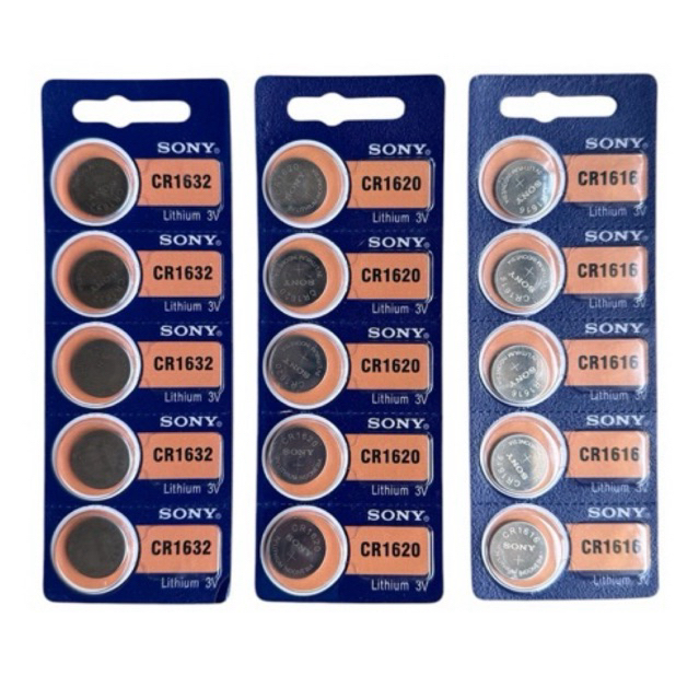 SONY CR1616/CR1632/CR1620 Lithium 3V แพค5ก้อน ของใหม่ไฟแรง | Shopee ...