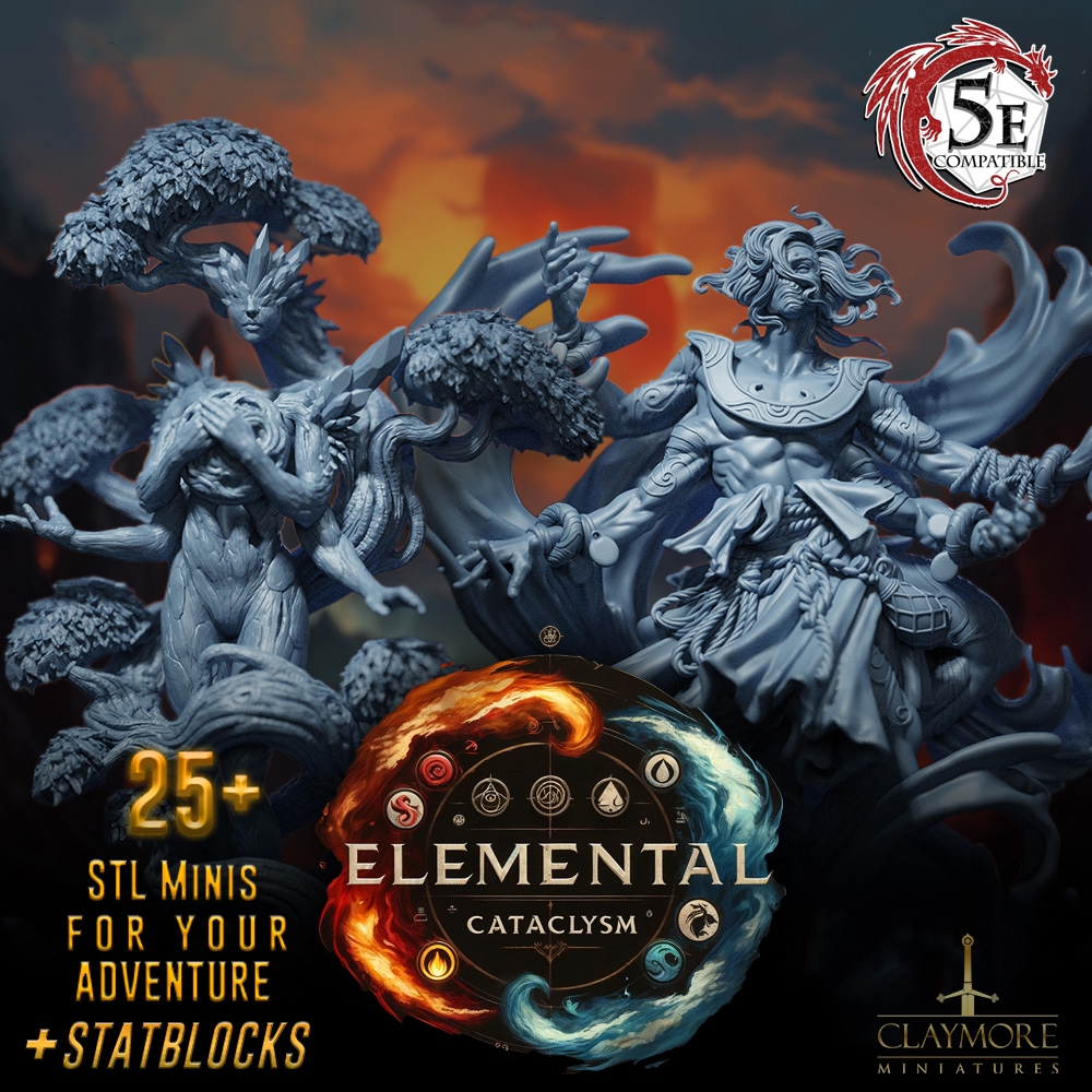 DnD Miniature I Elemental Cataclysm Iโมเดลบอร์ดเกม (งานเรซิ่นยังไม่ลงสี) ฐาน 1-2 นิ้ว | Shopee ...
