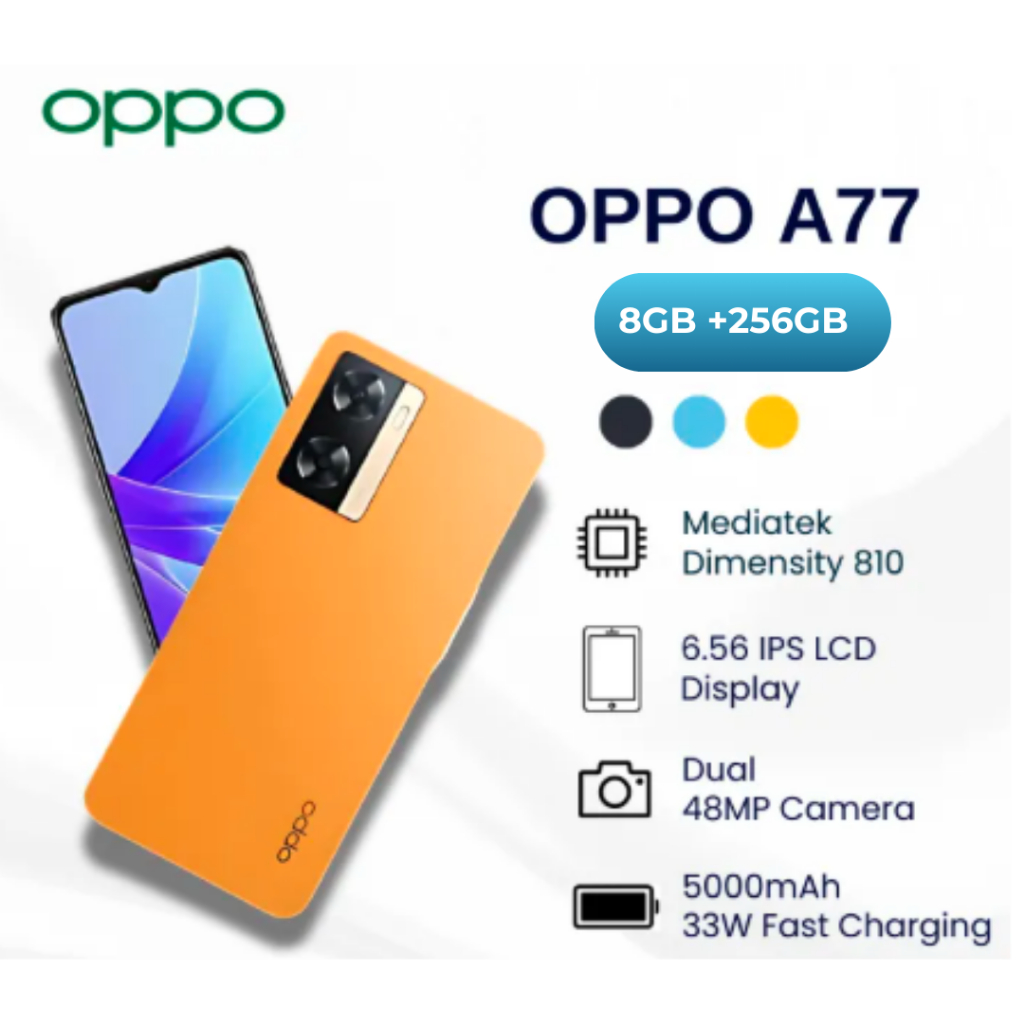 OPPO A77 5G LTE/CPH2473 (8GB+256GB) จอ 6.56 นิ้ว, กล้องหลัง 50MP มือถือ ...