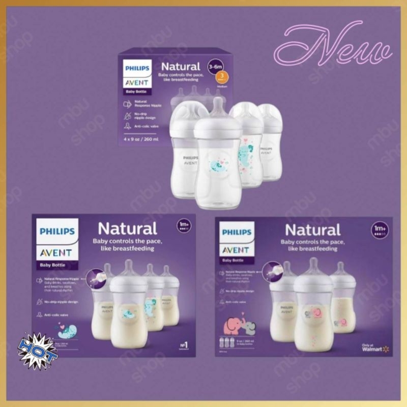 New (พร้อมส่ง)Philip Avent ขนาด9oz พร้อมจุกเบอร์1 แพ็ค3 แพ็ค4 และแบ่ง ...