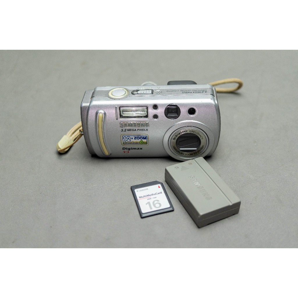 กล้อง SAMSUNG DIGIMAX V3 12x Zoom แบตแท้ + SD Card ถ่ายสวย คลาสสิก ...