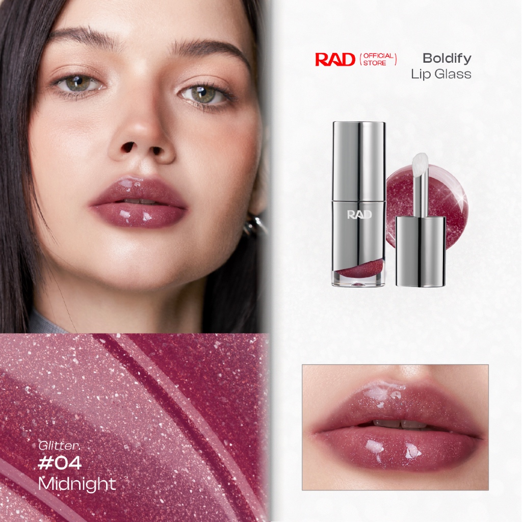 RAD | ลิปกลิตเตอร์ BOLDIFY Lip Glass ลิปกลาสฉ่ำวาว ปากดูอิ่มโกลว์ เม็ด ...