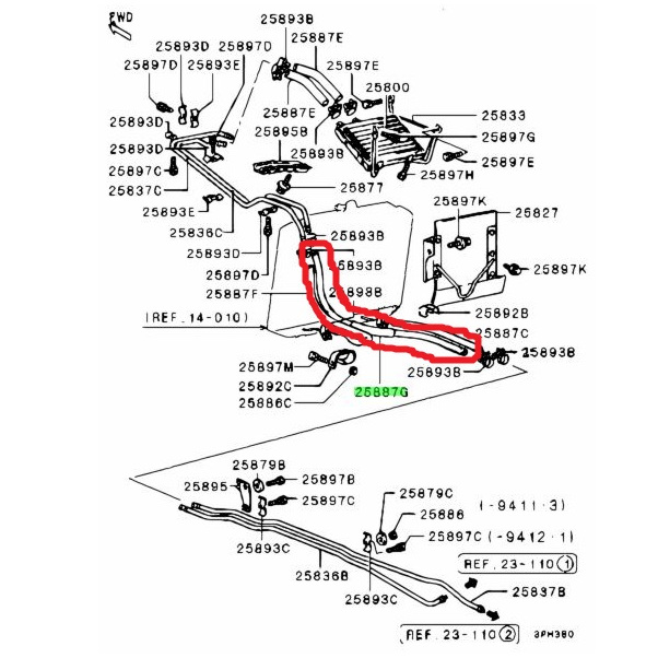 ท่อเพาเวอร์ MITSUBISHI LANCER E-CAR CB2 4G13 1.3 4G15 1.5 CB3 4G91 1.5 ...