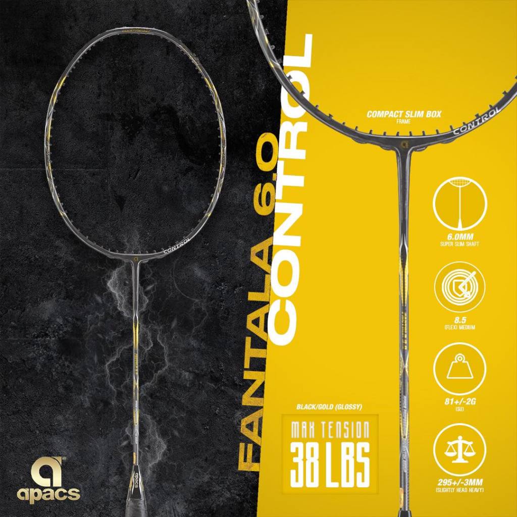 APACS FANTALA 6.0 CONTROL (5U/G2) ไม้แบดมินตัน (สินค้าลิขสิทธิ์แท้ 100% ...