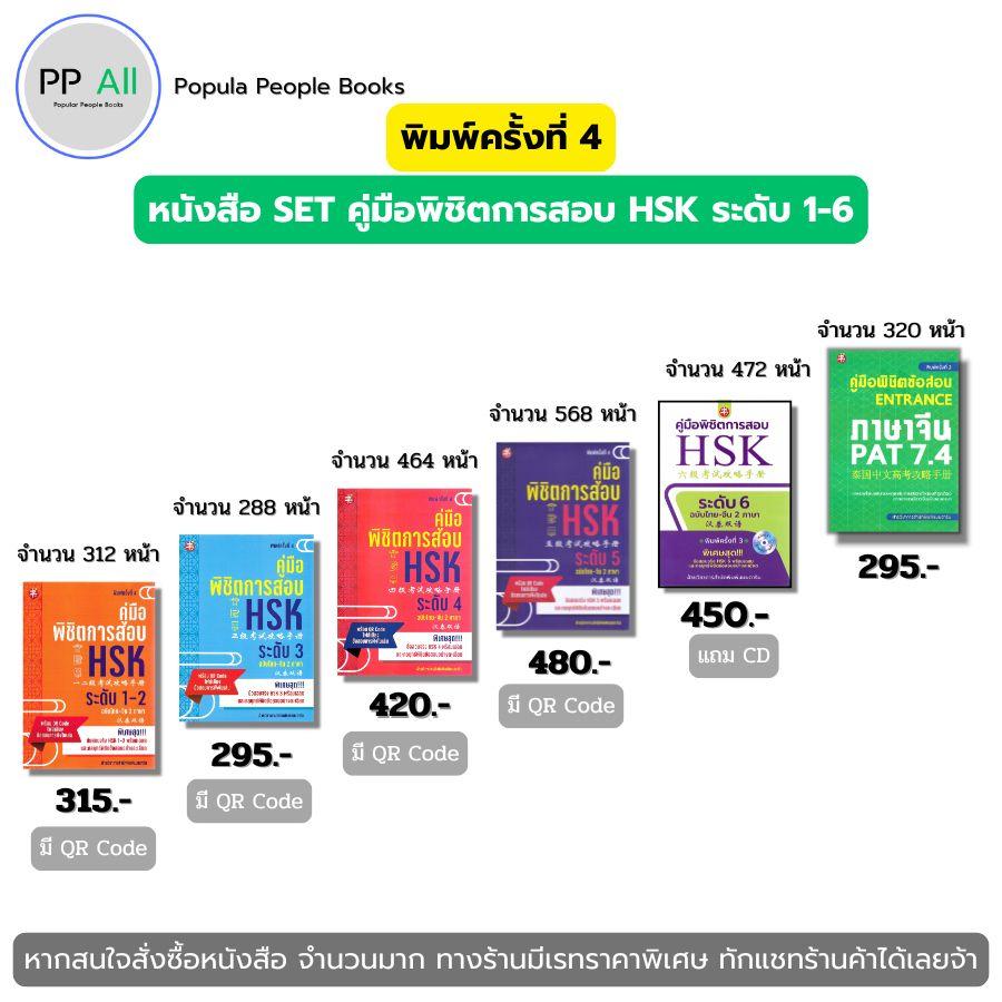 หนังสือ SET คู่มือพิชิตการสอบ HSK ระดับ1-6 ฉบับไทย-จีน 2ภาษา I ภาษาจีน สอบEntrance พินอิน PAT7.4 ...