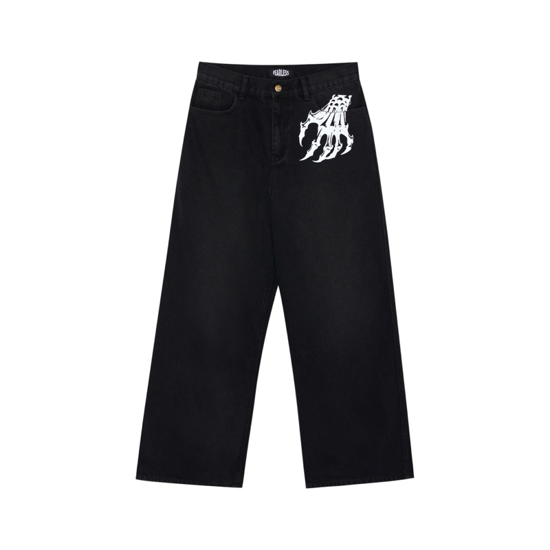 Fearless กางเกงยีนส์ Demon Hand Baggy Jean Black | Shopee Thailand