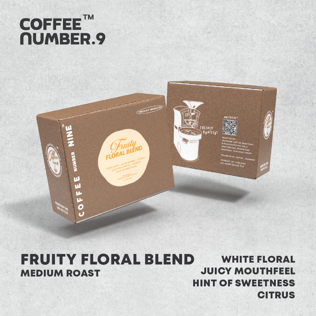 Coffee Number.9 เมล็ดกาแฟ Fruity Floral Blend คั่วกลาง | Shopee Thailand