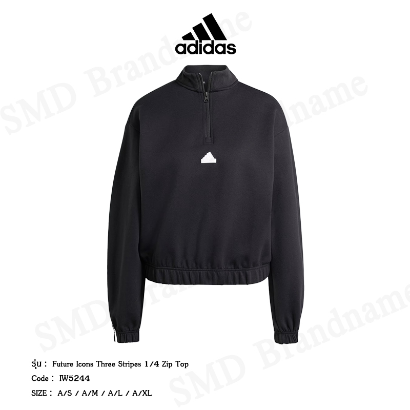 Adidas เสื้อสเวตเตอร์แขนยาว รุ่น Future Icons Three Stripes 1/4 Zip Top ...