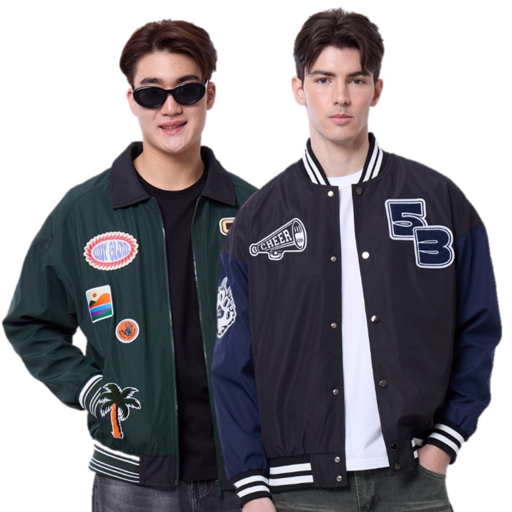 BODY GLOVE BASIC Varsity Jacket Fall 2025 แจ็คเก็ต สีเขียวเข้ม-สีดำ ...
