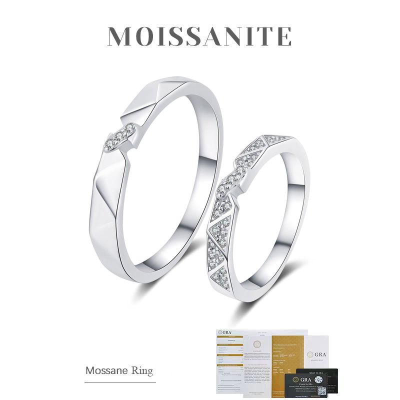 [เพชรแท้ 100%]แหวนคู่รักเงินสเตอร์ลิง 925 แหวนเรียบๆ แหวนเพชรแท้ ชุบทอง PT950 แหวนแต่งงาน จะไม่ ...